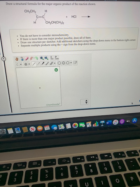 Solved tural formula for the major organic product of the | Chegg.com