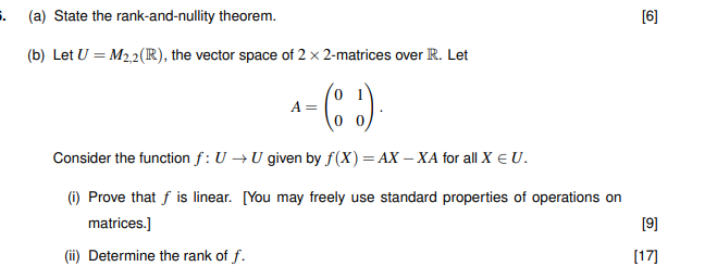 Solved (b) Let U=M2,2(R), the vector space of 2×2-matrices | Chegg.com