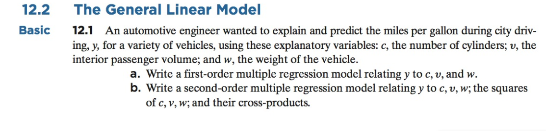 Solved 12.2 Basic The General Linear Model 12.1 An | Chegg.com