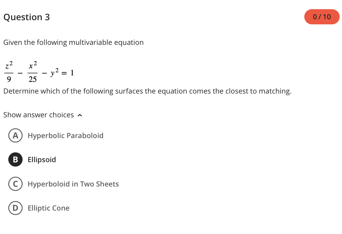Solved Given the following multivariable equation | Chegg.com