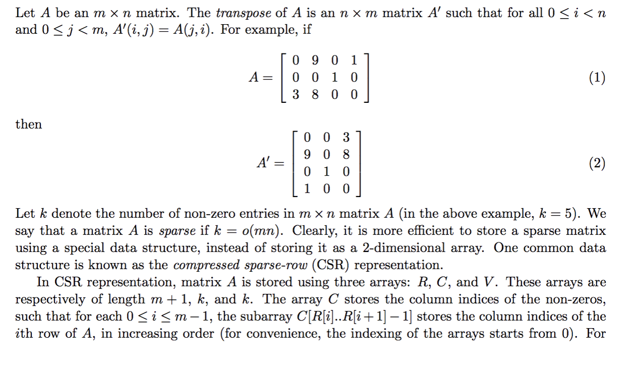 Solved Let A be an m xn matrix. The transpose of A is an n | Chegg.com