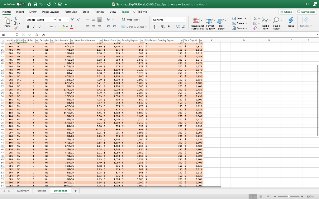 AutoSave OFF ño5 Sanchez_Exp19_Excel Ch65_Cap | Chegg.com