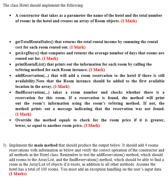 Solved Implement a basic hotel reservation system, your | Chegg.com