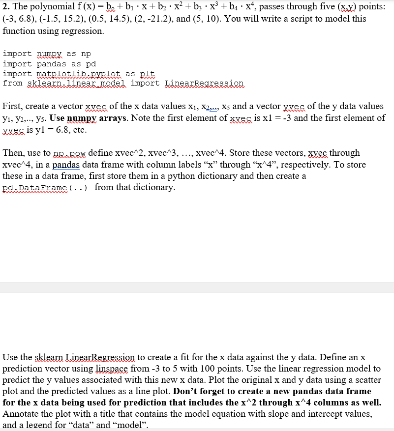 Solved 2. The polynomial f(x)=be+b1⋅x+b2⋅x2+b3⋅x3+b4⋅x4, | Chegg.com