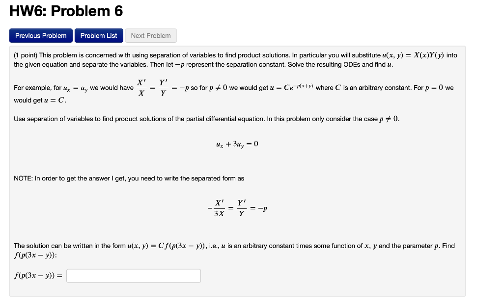 Solved This problem is concerned with using separation of | Chegg.com