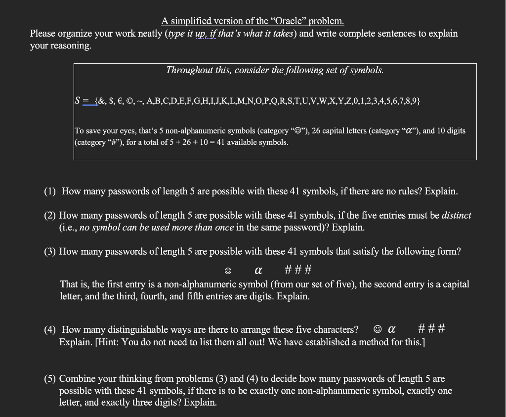Solved A simplified version of the “Oracle” problem. Please | Chegg.com