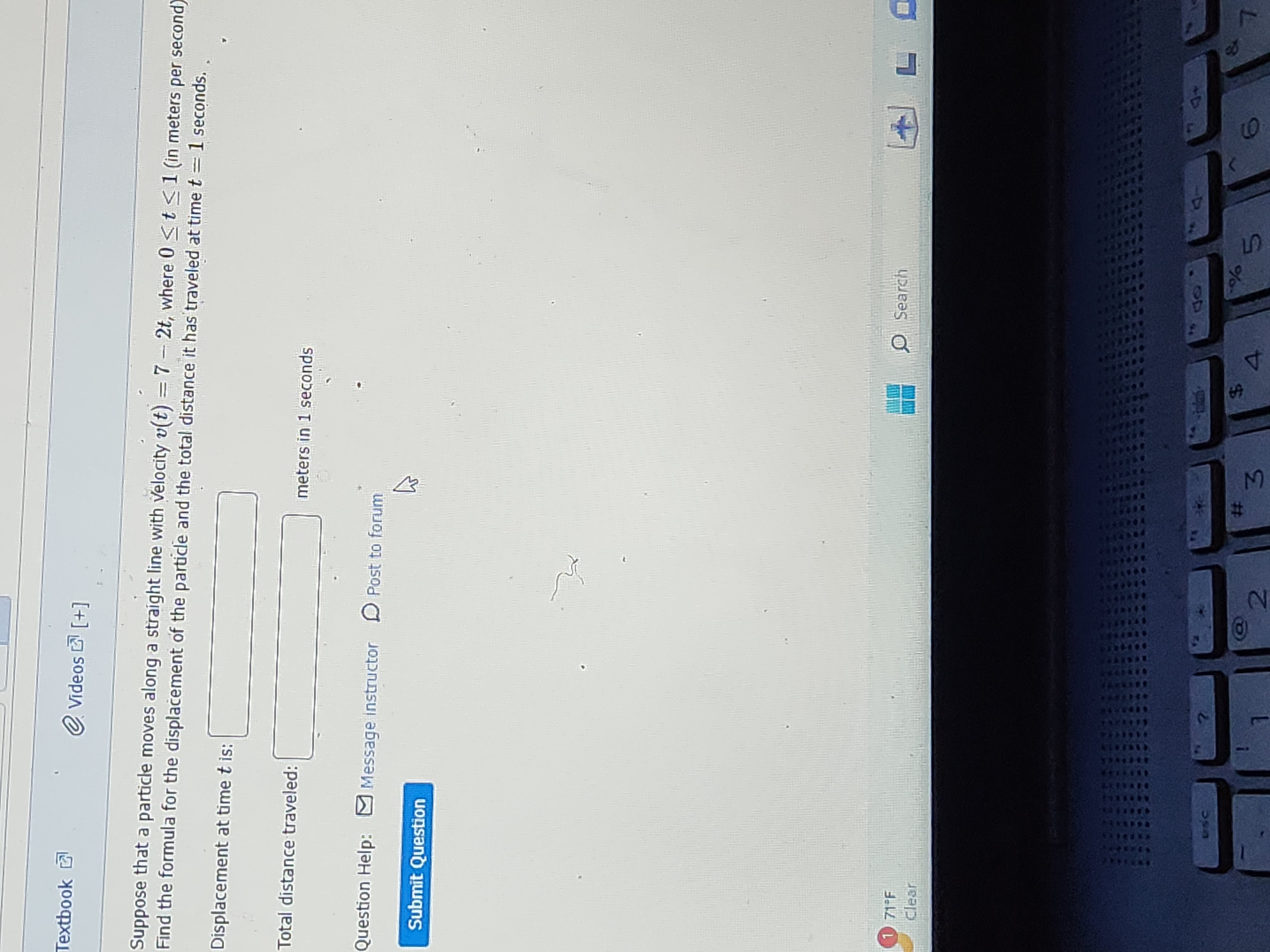 Solved Suppose That A Particle Moves Along A Straight Line