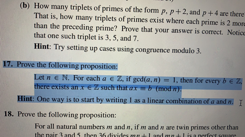 Solved (b) How many triplets of primes of the form p, p+2, | Chegg.com
