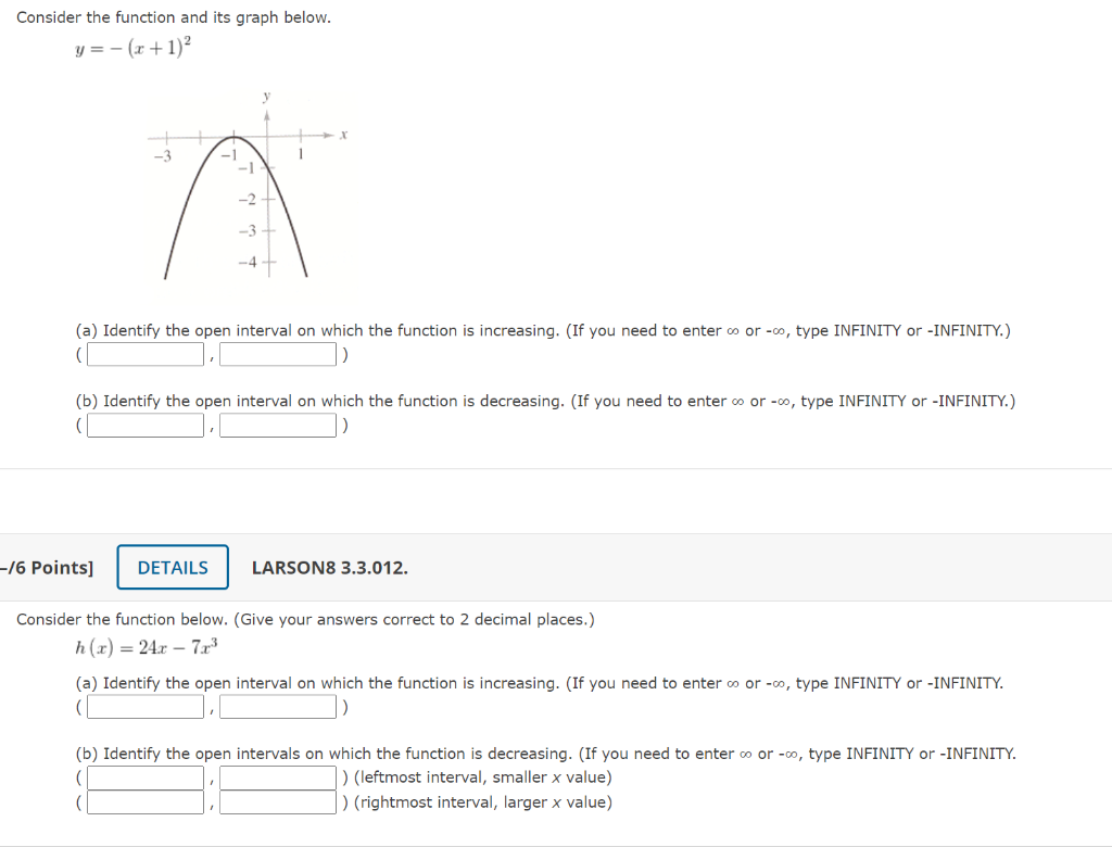 Solved Consider the function and its graph below. y=-(x + | Chegg.com