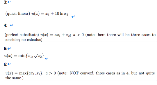 Solved For each of the following utility functions, derive | Chegg.com