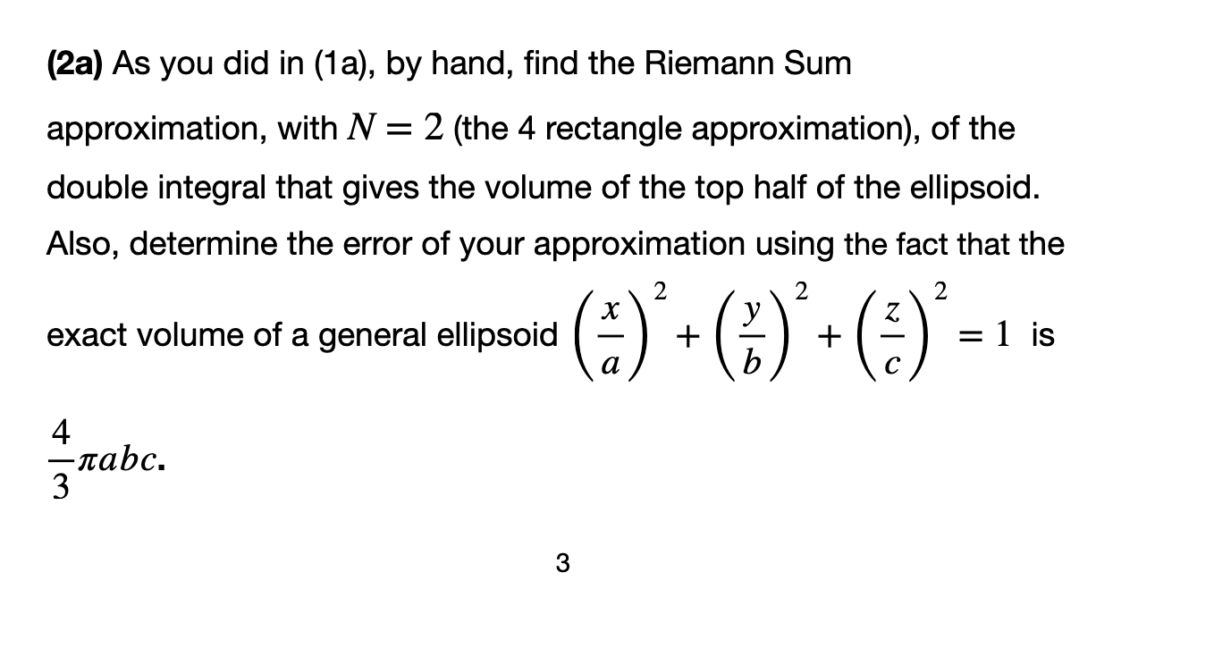 Solved (2a) As you did in (1a), by hand, find the Riemann | Chegg.com