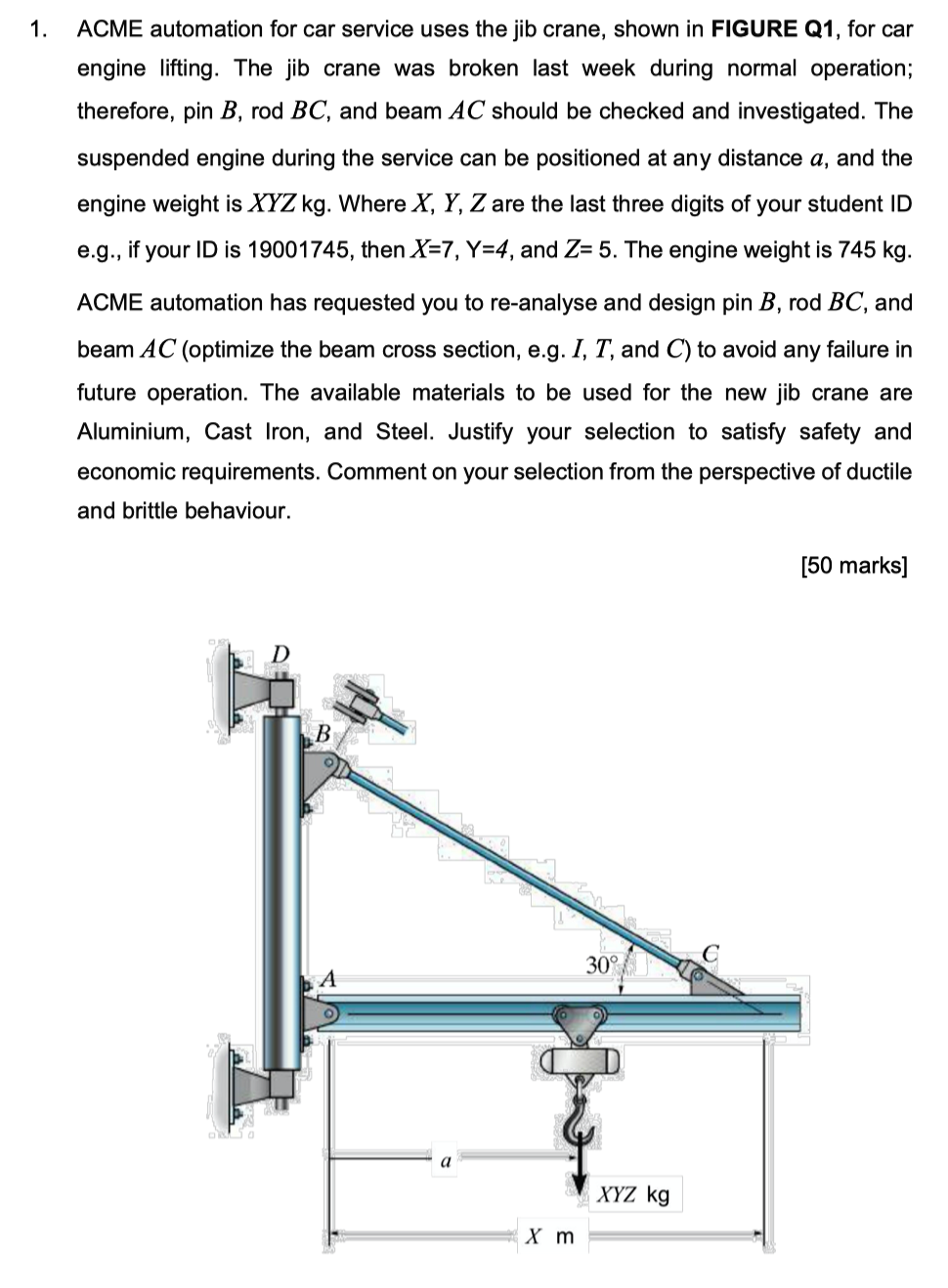 1. ACME automation for car service uses the jib | Chegg.com