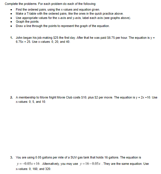 Solved Complete the problems. For each problem do each of | Chegg.com