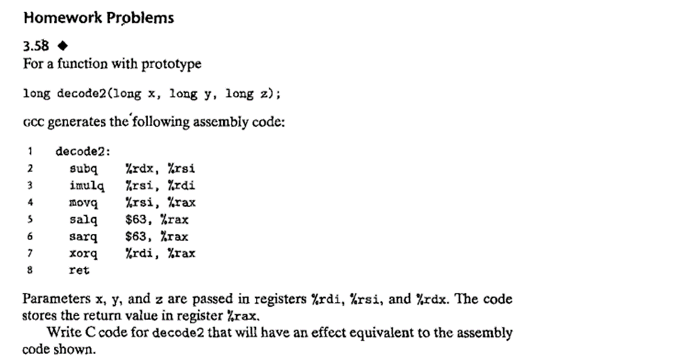 Solved Homework Problems 3.58 For a function with prototype | Chegg.com