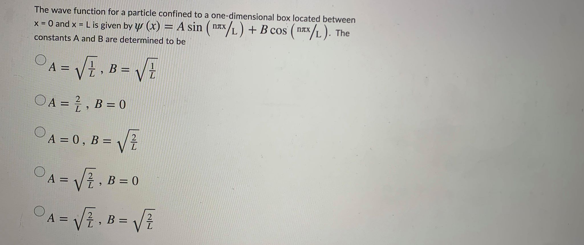 Solved The wave function for a particle confined to a | Chegg.com