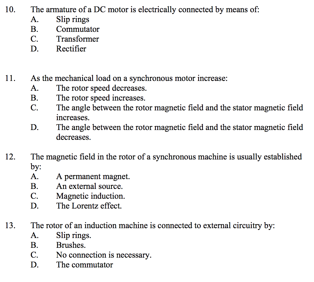 Solved 10. A. The armature of a DC motor is electrically | Chegg.com