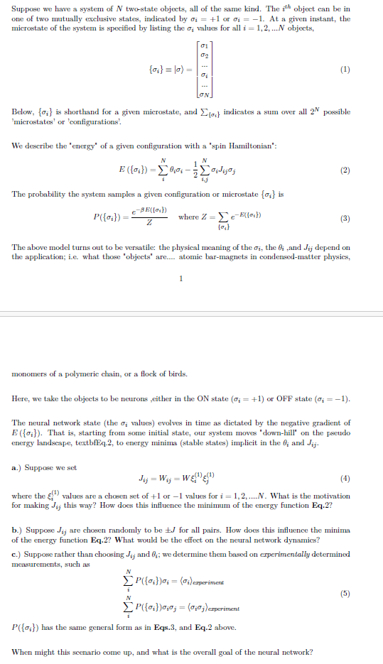 Solved Suppose we have a system of N two-state objects, all | Chegg.com