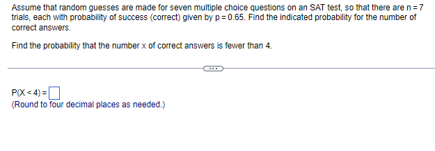 Solved Assume that random guesses are made for seven | Chegg.com