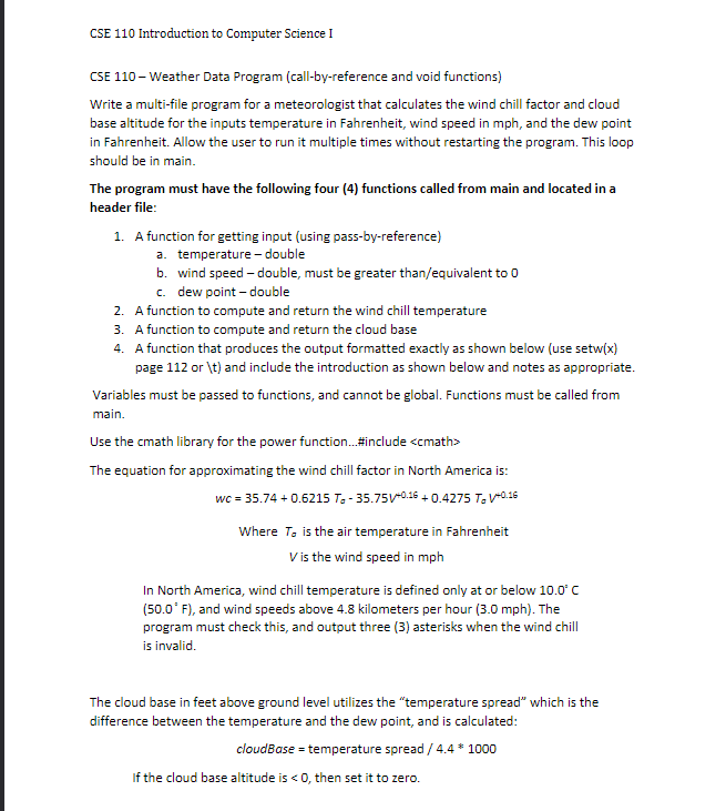 Solved Cse 110 Introduction To Computer Science I Cse 110 0910