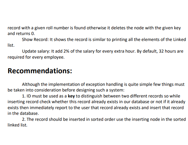 Solved Data structures Project Employee record management | Chegg.com