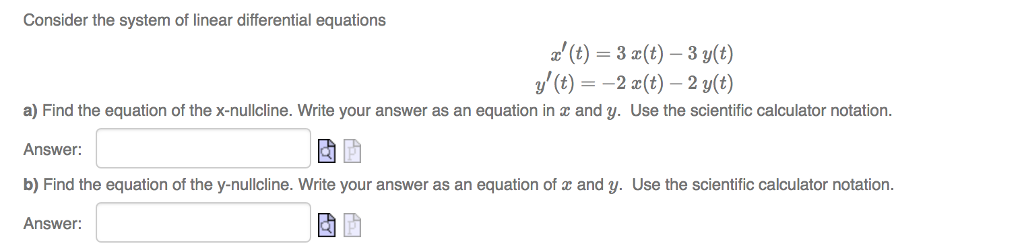 Solved Consider the system of linear differential equations | Chegg.com