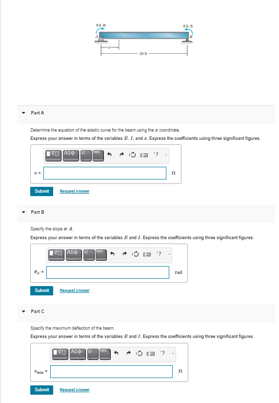 Solved Part ADetermine the equation of the elastic curve for | Chegg.com