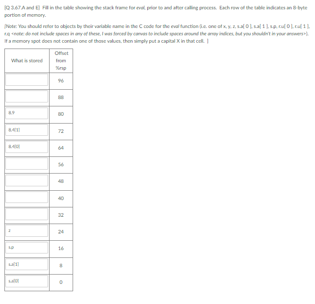 Solved 3.67∗ For this exercise, we will examine the code | Chegg.com