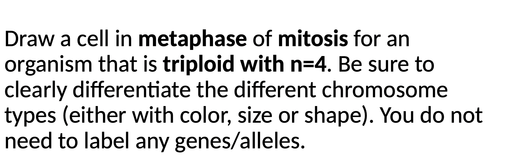 Solved Draw a cell in metaphase of mitosis for an organism | Chegg.com