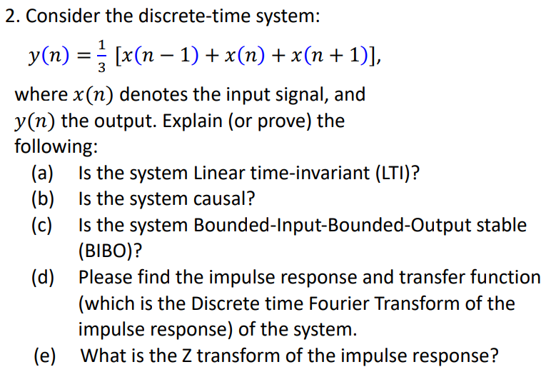 Solved Consider the discrete-time | Chegg.com