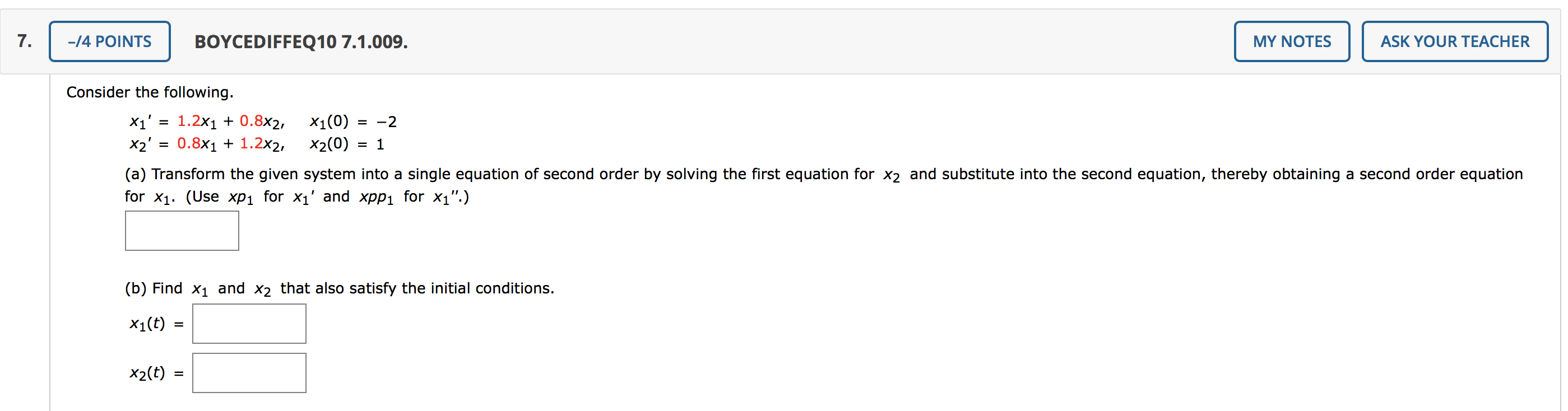 Solved 5. 1/4 POINTS PREVIOUS ANSWERS BOYCEDIFFEQ10 7.1.007. | Chegg.com Solved 5. 1/4 POINTS PREVIOUS ANSWERS BOYCEDIFFEQ10 7.1.007. | Chegg.com