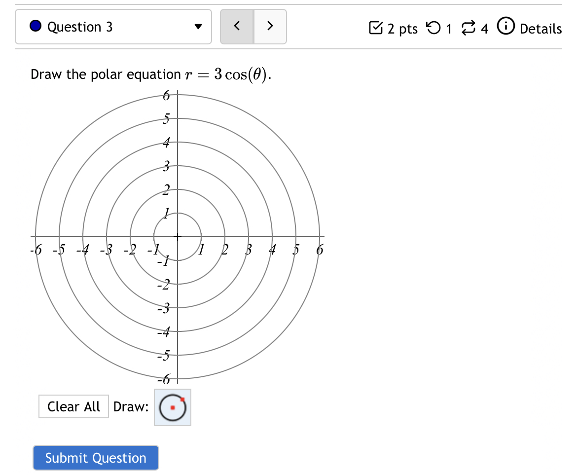 Solved Draw the polar equation r=3cos(θ). | Chegg.com