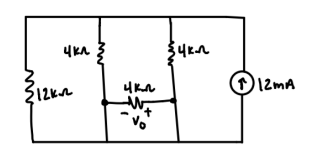 Solved Чл Чел Ч 12mA 12km + vo | Chegg.com