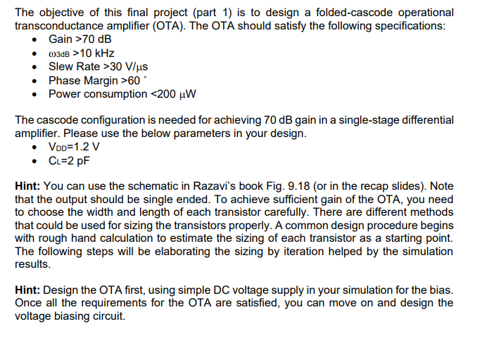Solved The objective of this final project (part 1) is to | Chegg.com