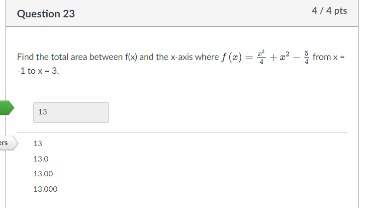 [Solved]: Find the total area between f(x) and the x-axis