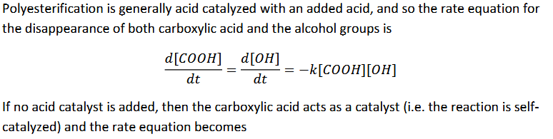 Solved Polyesterification is generally acid catalyzed with | Chegg.com