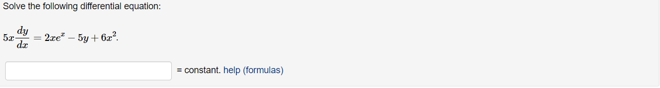 Solved Solve the following differential equation: | Chegg.com