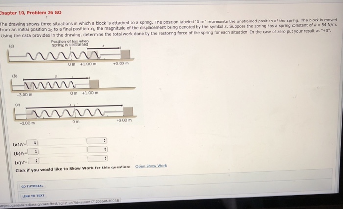 Solved Chapter 1O, Problem 26 GO from an initial position xo | Chegg.com