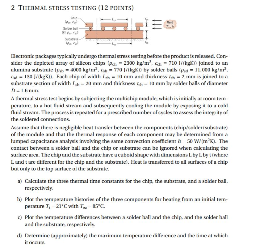 Solved 2 THERMAL STRESS TESTING (12 POINTS) Chip (Pcho con | Chegg.com