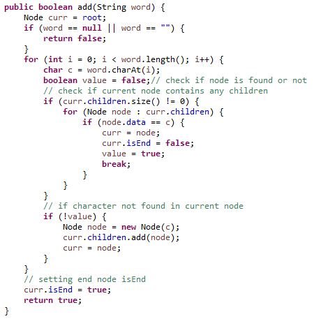 Solved Implement the following methods of a Trie Tree ADT in | Chegg.com