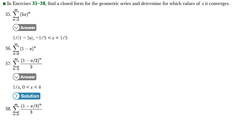 Solved In Exercises 35-38, find a closed form for the | Chegg.com