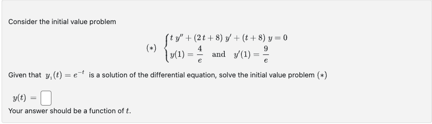Solved Consider the initial value problem | Chegg.com