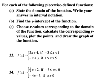 For each of the following piecewise-defined | Chegg.com
