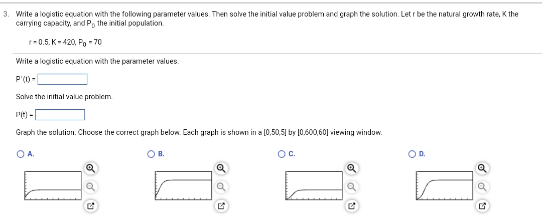 Solved 3. Write a logistic equation with the following | Chegg.com