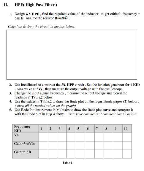 Solved Design, Measurement & Implementation :-' I. LPF( Low | Chegg.com