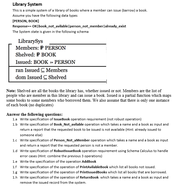 Solved Library System This Is A Simple System Of A Library 