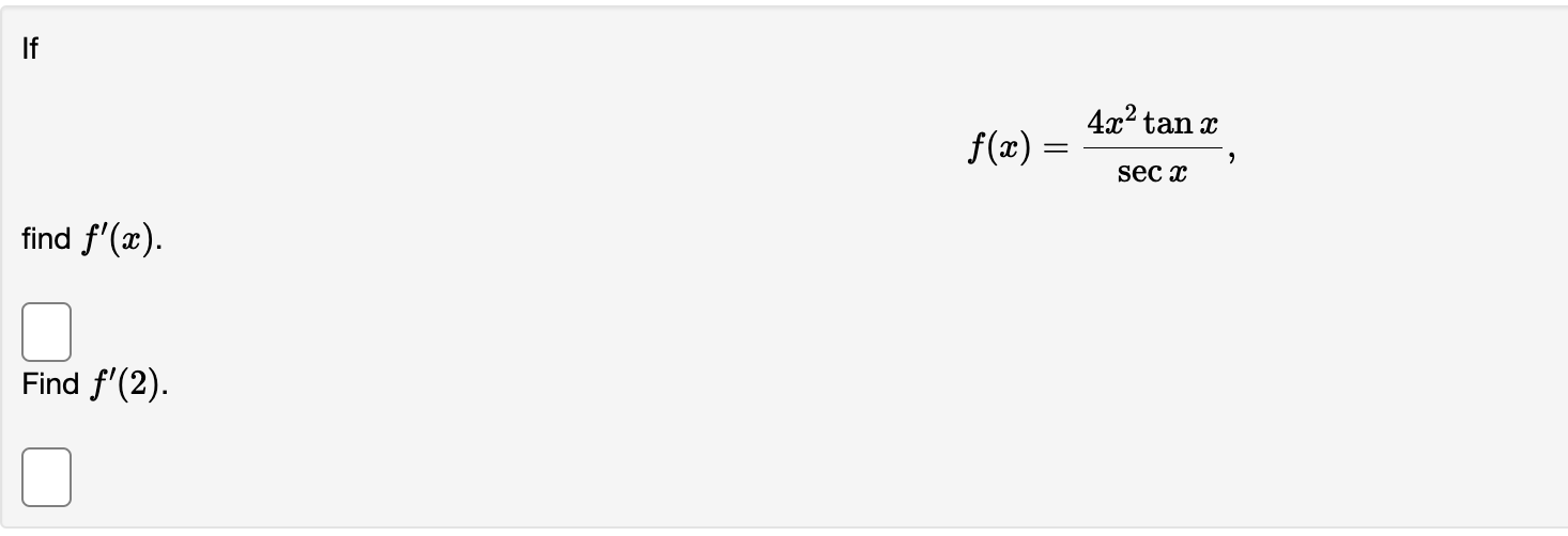 Solved Let f(x)=12x(sin(x)+cos(x)). Find the following: 1. | Chegg.com