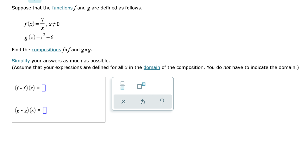Solved Suppose that the functions fand g are defined as | Chegg.com