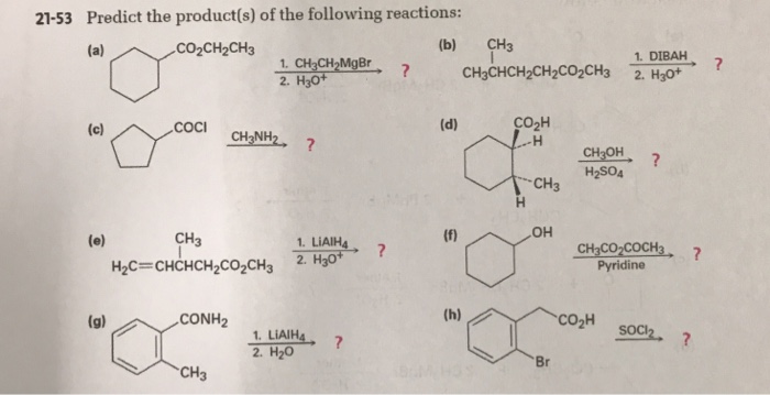 Solved 21-53 Predict the product(s) of the following | Chegg.com