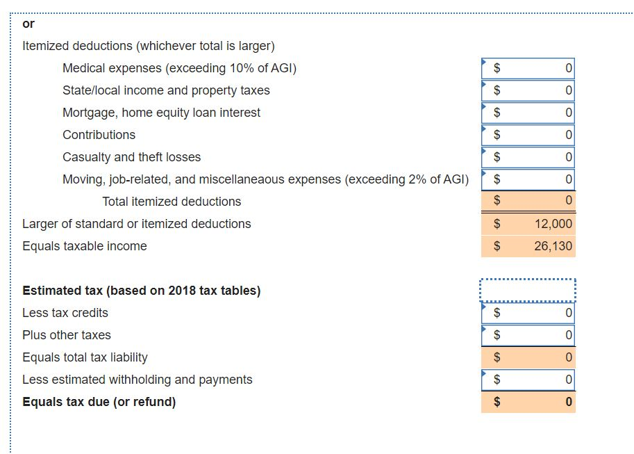 Continuing Case 20. Income Tax Estimation Jamie Lee | Chegg.com