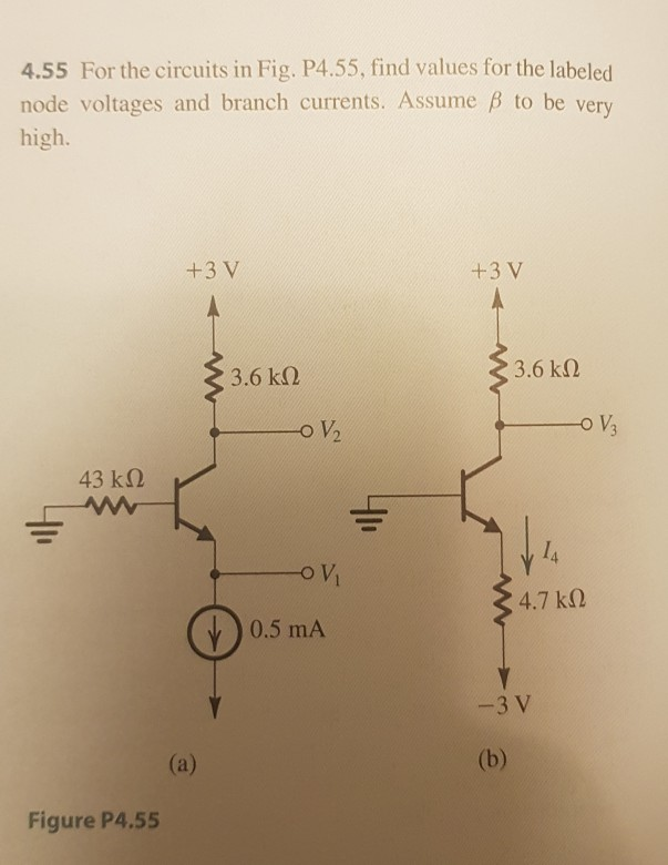 Solved 4.55 For the circuits in Fig. P4.55, find values for | Chegg.com
